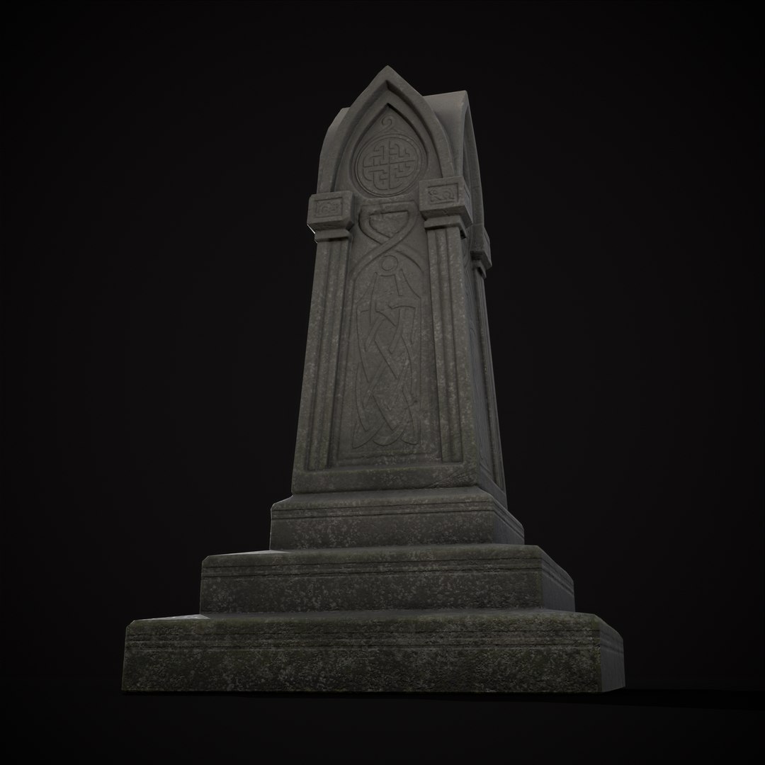 Gothic Obelisk Tombstone 3D Model - TurboSquid 2215215