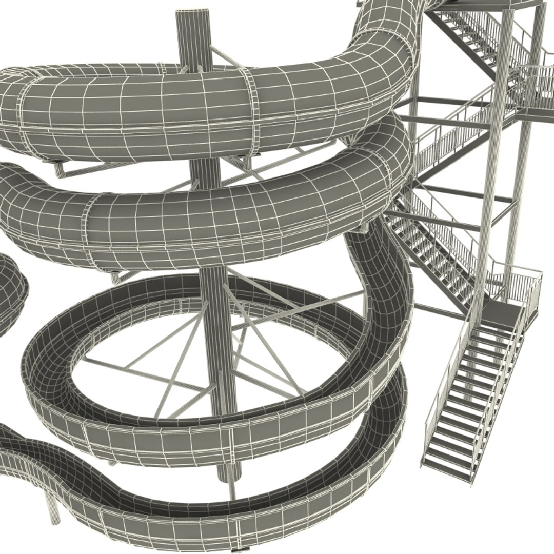 Water Slide V8 3d Model