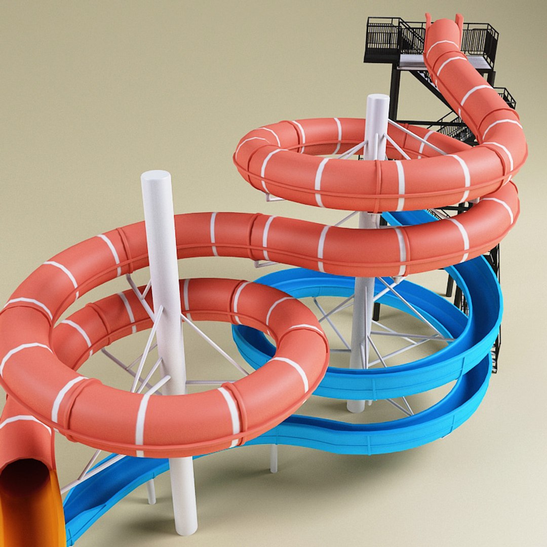 Water Slide V8 3d Model