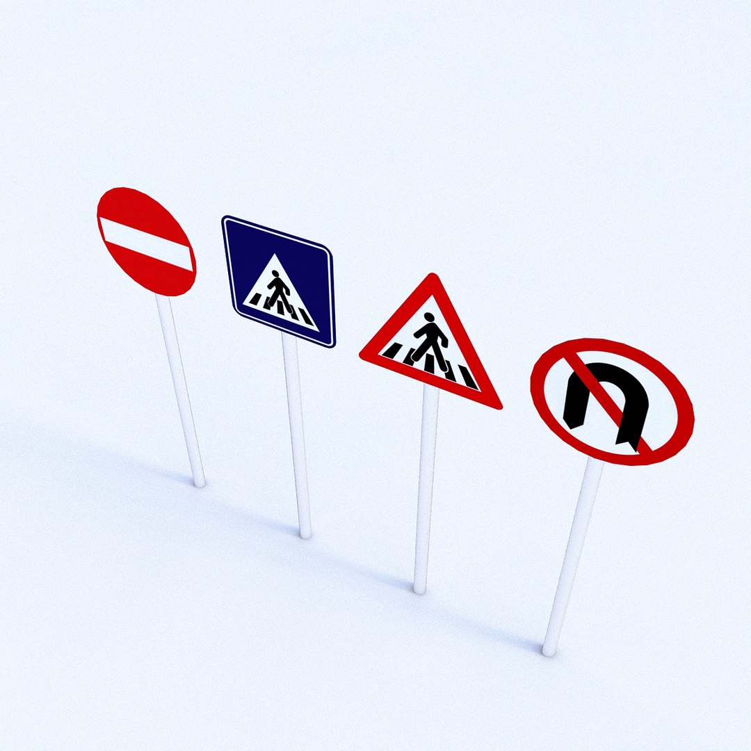 3D model traffic signs - TurboSquid 1437303