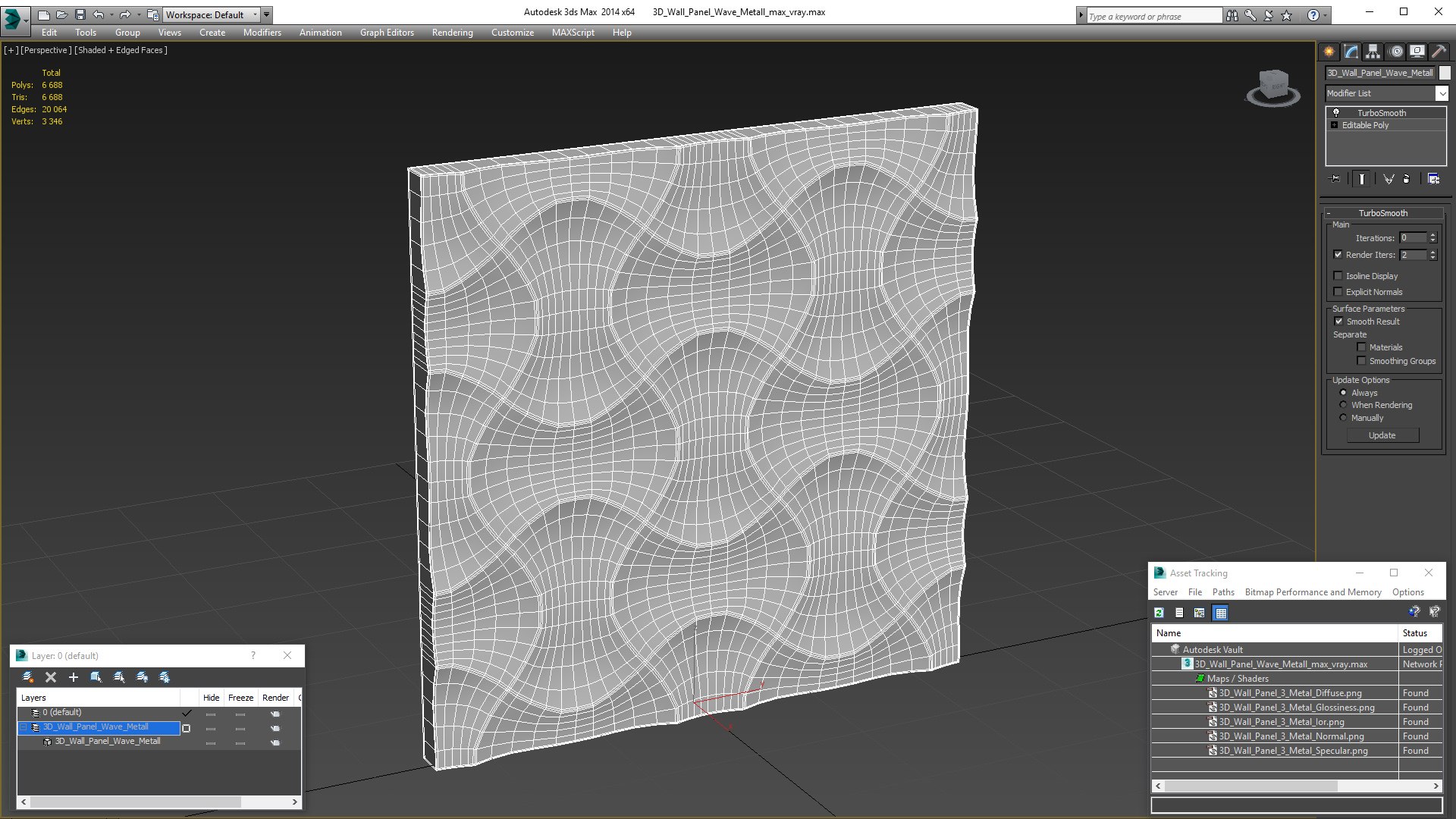 3D 3D Wall Panel Wave Metal - TurboSquid 1907991