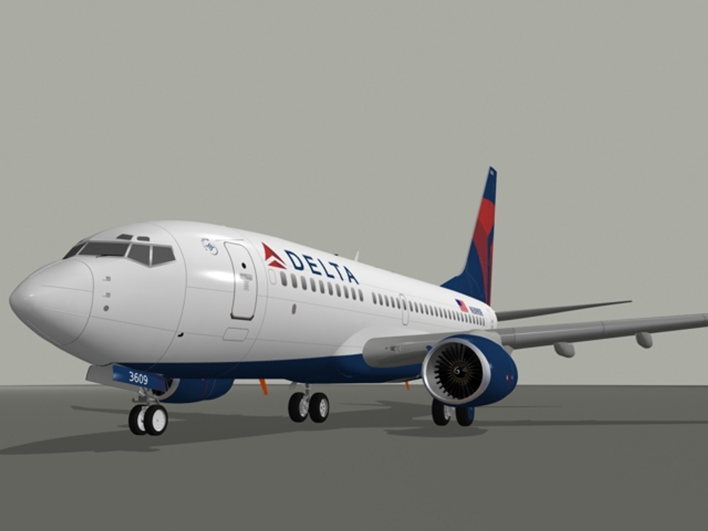 3d Boeing 737-700 Delta Air Lines