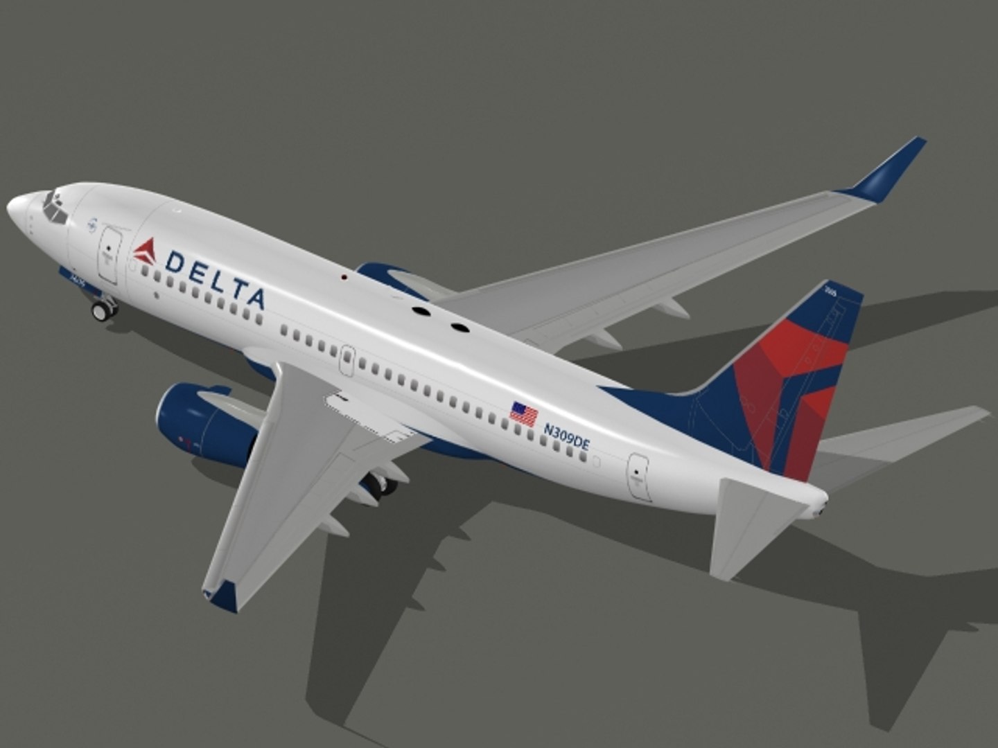 3d Boeing 737-700 Delta Air Lines