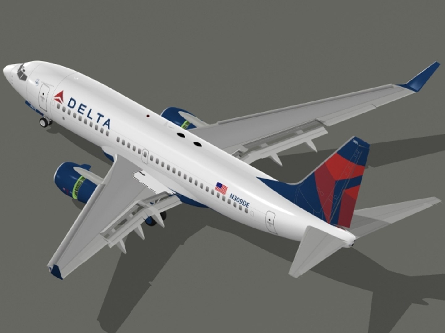 3d Boeing 737-700 Delta Air Lines