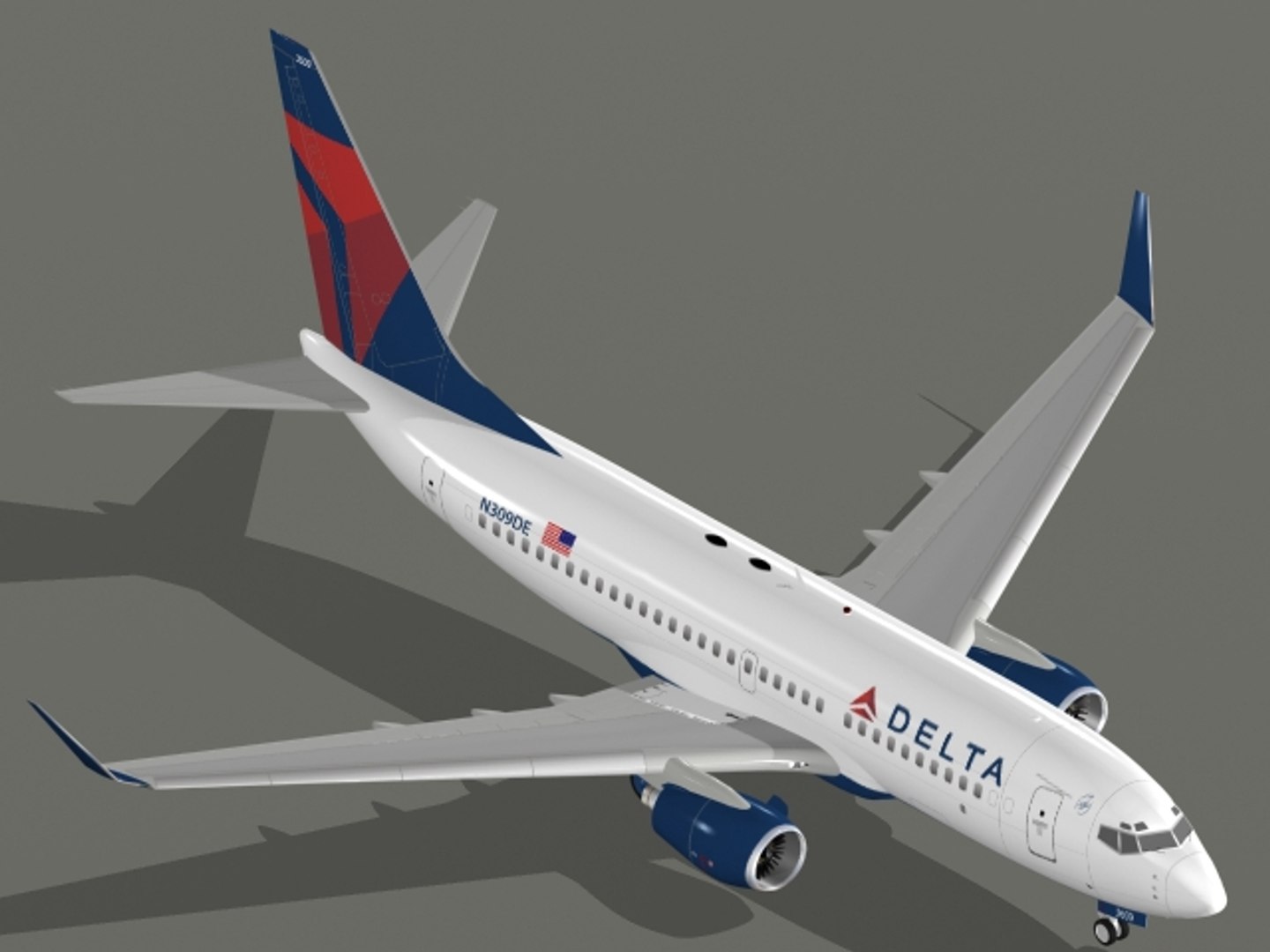 3d Boeing 737-700 Delta Air Lines