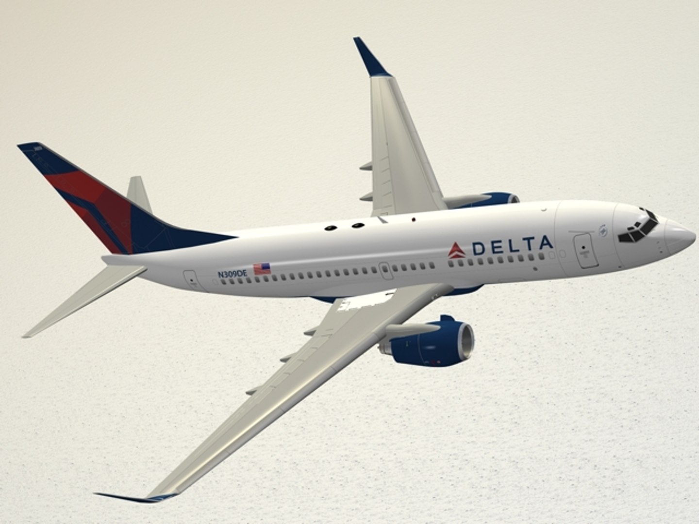 3d Boeing 737-700 Delta Air Lines
