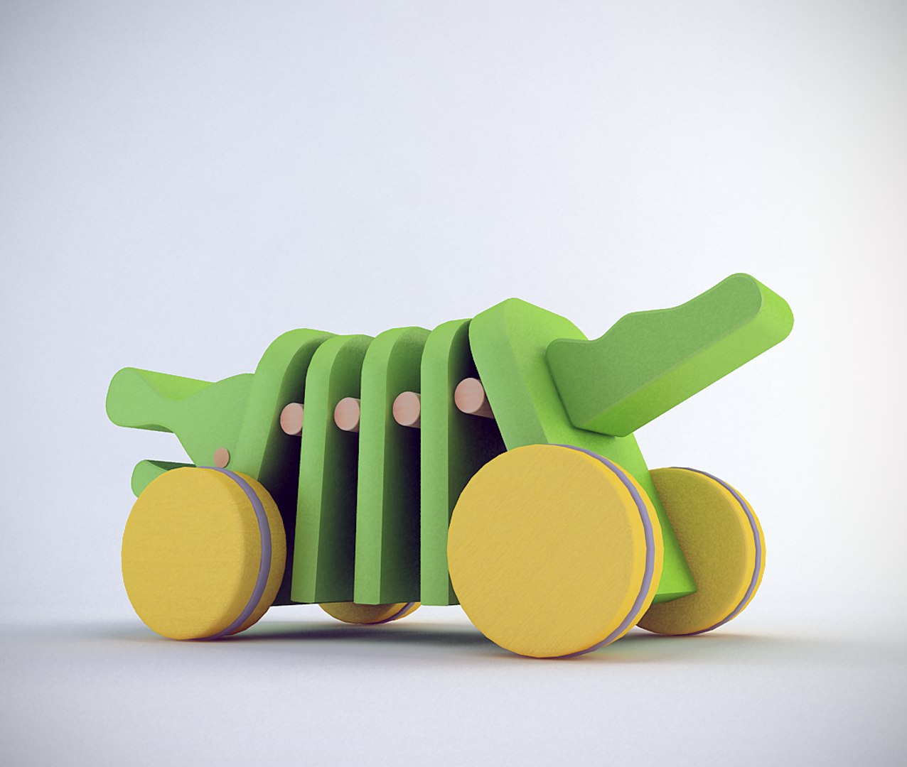 3d Wooden Aligator Toy Model