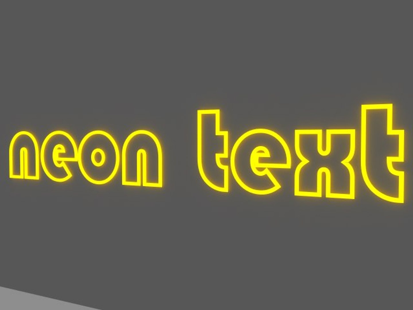 3d Neon Text Light Model