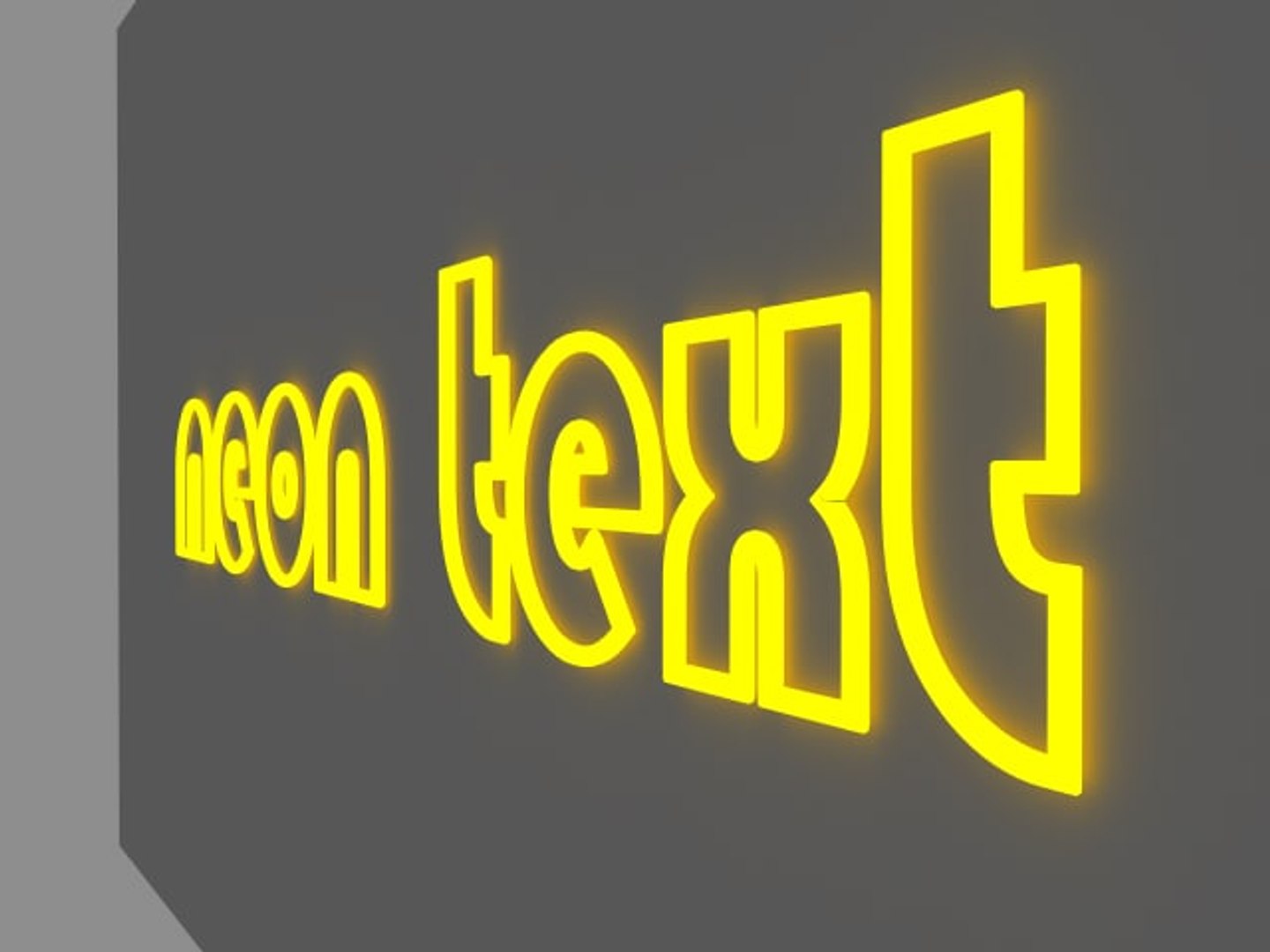 3d Neon Text Light Model