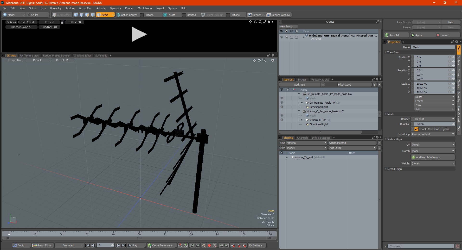 Wideband UHF Digital Aerial 4G Filtered Antenna 3D model - TurboSquid ...
