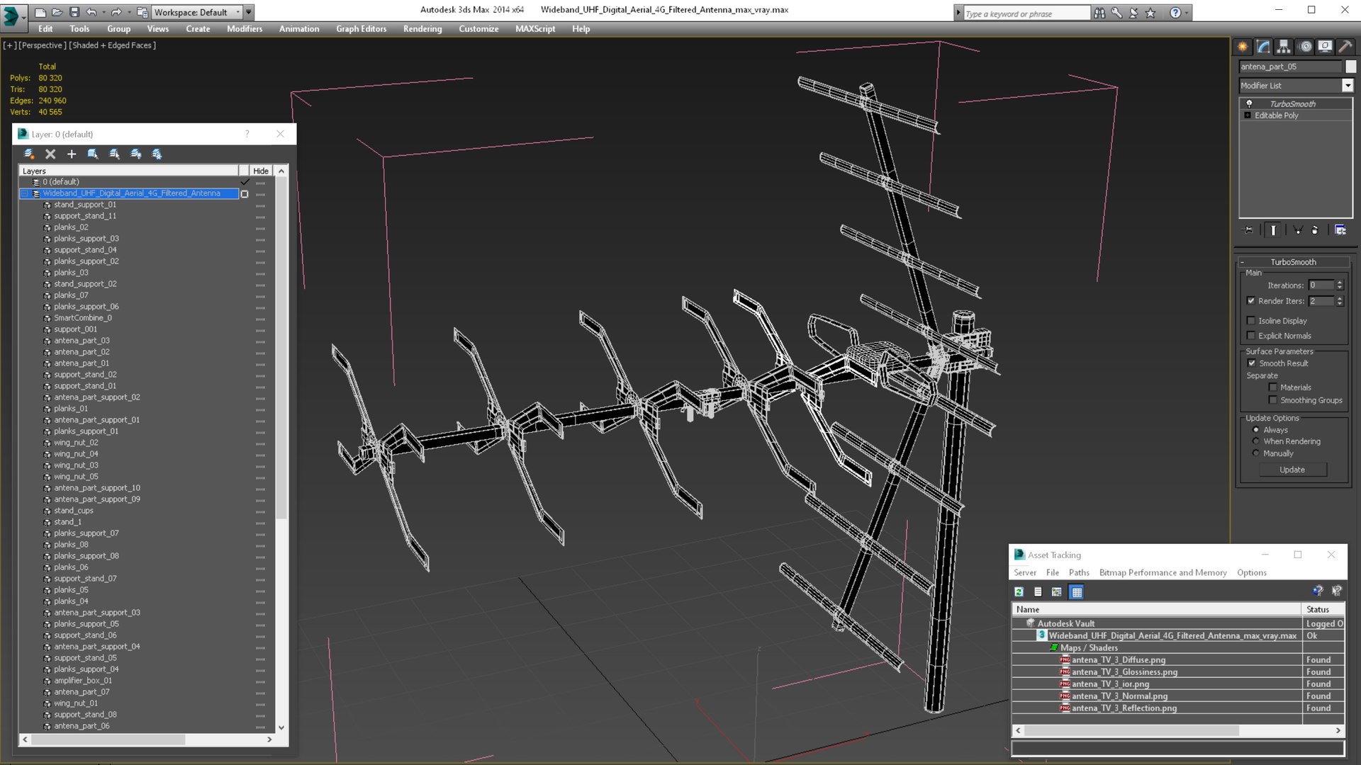 Wideband UHF Digital Aerial 4G Filtered Antenna 3D Model - TurboSquid ...