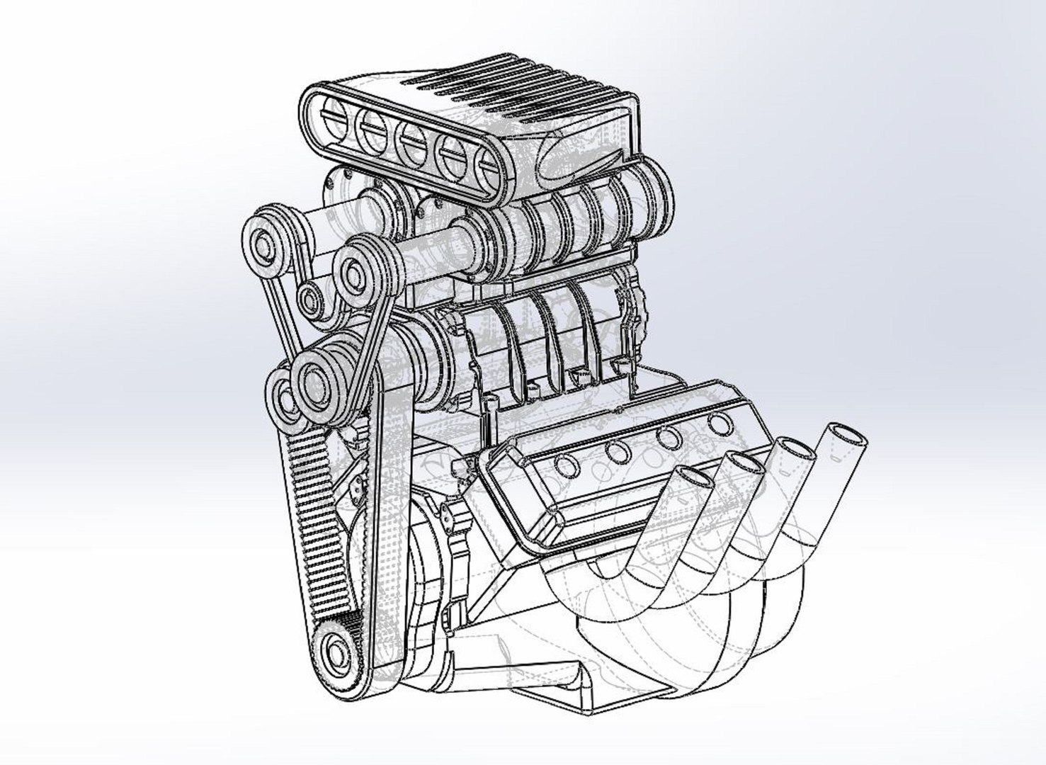 Diecast Engine V8 With Triple Supercharger Version 2 Scale 1 To 25 3D ...