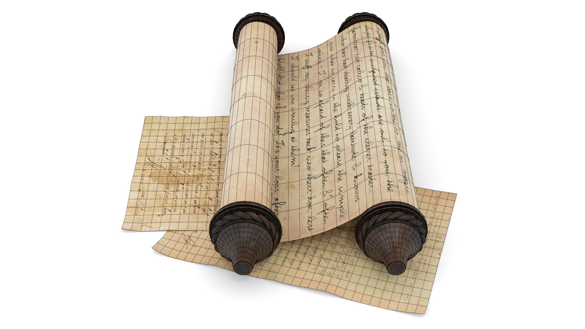 Ancient scroll 1 3D model - TurboSquid 1703029