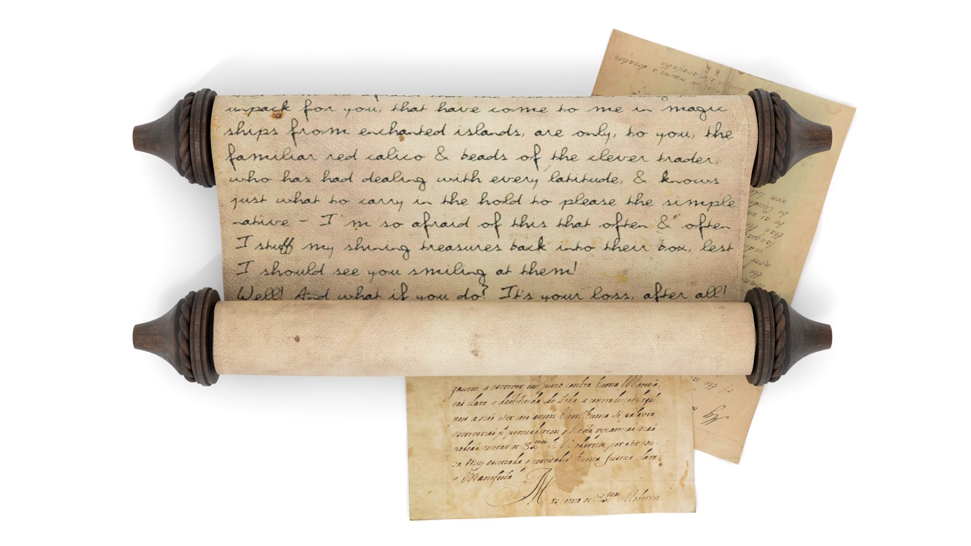 Ancient Scroll 1 3D Model - TurboSquid 1703029