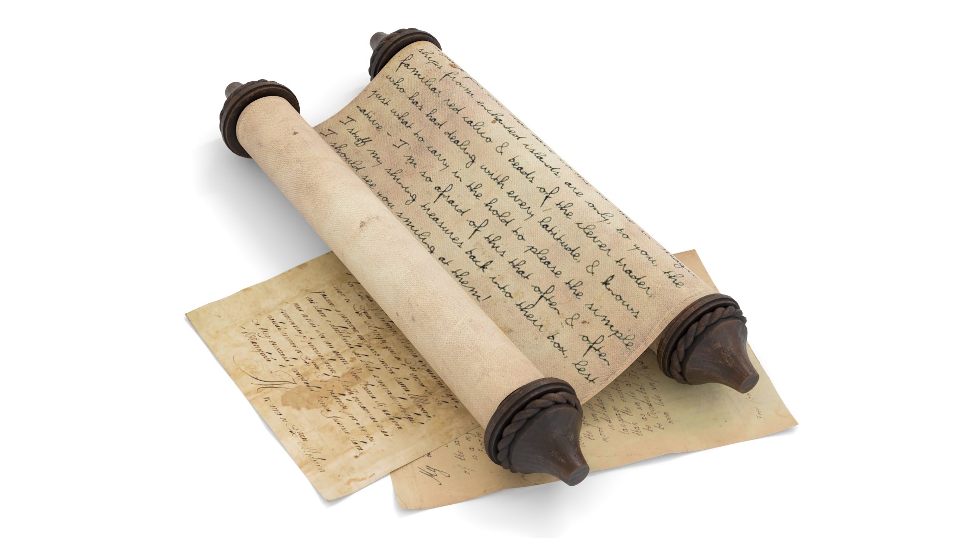 Ancient Scroll 1 3D Model - TurboSquid 1703029