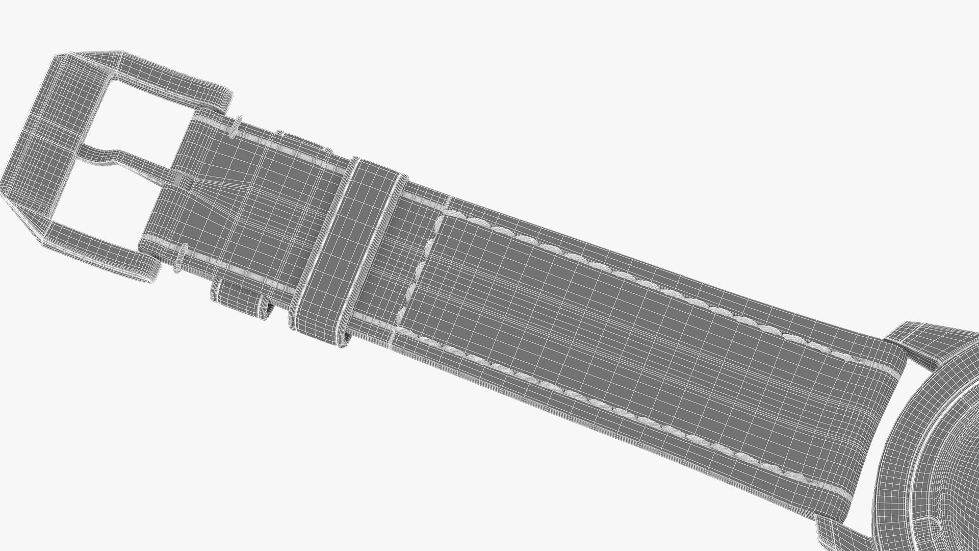 Automatic Watch Open leather Bracelet 3D model - TurboSquid 1863702