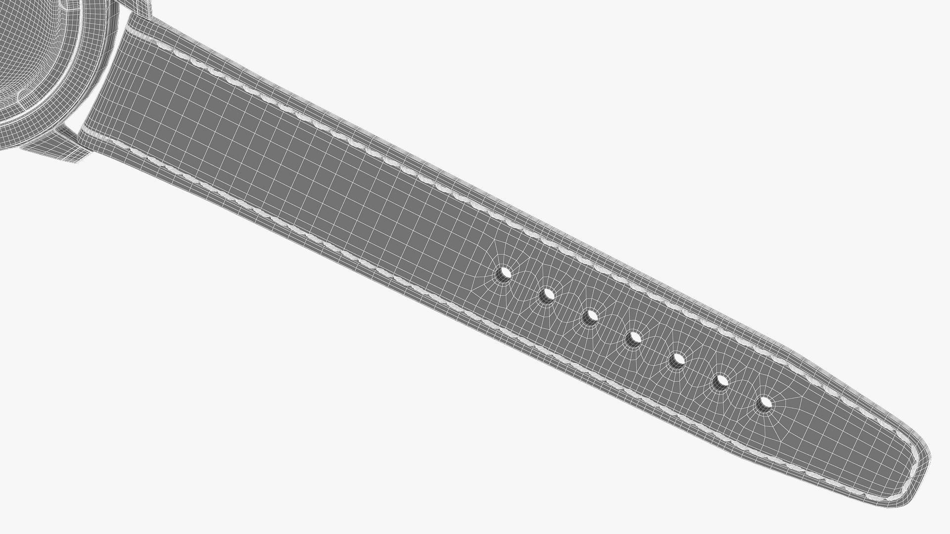 Automatic Watch Open leather Bracelet 3D model - TurboSquid 1863702