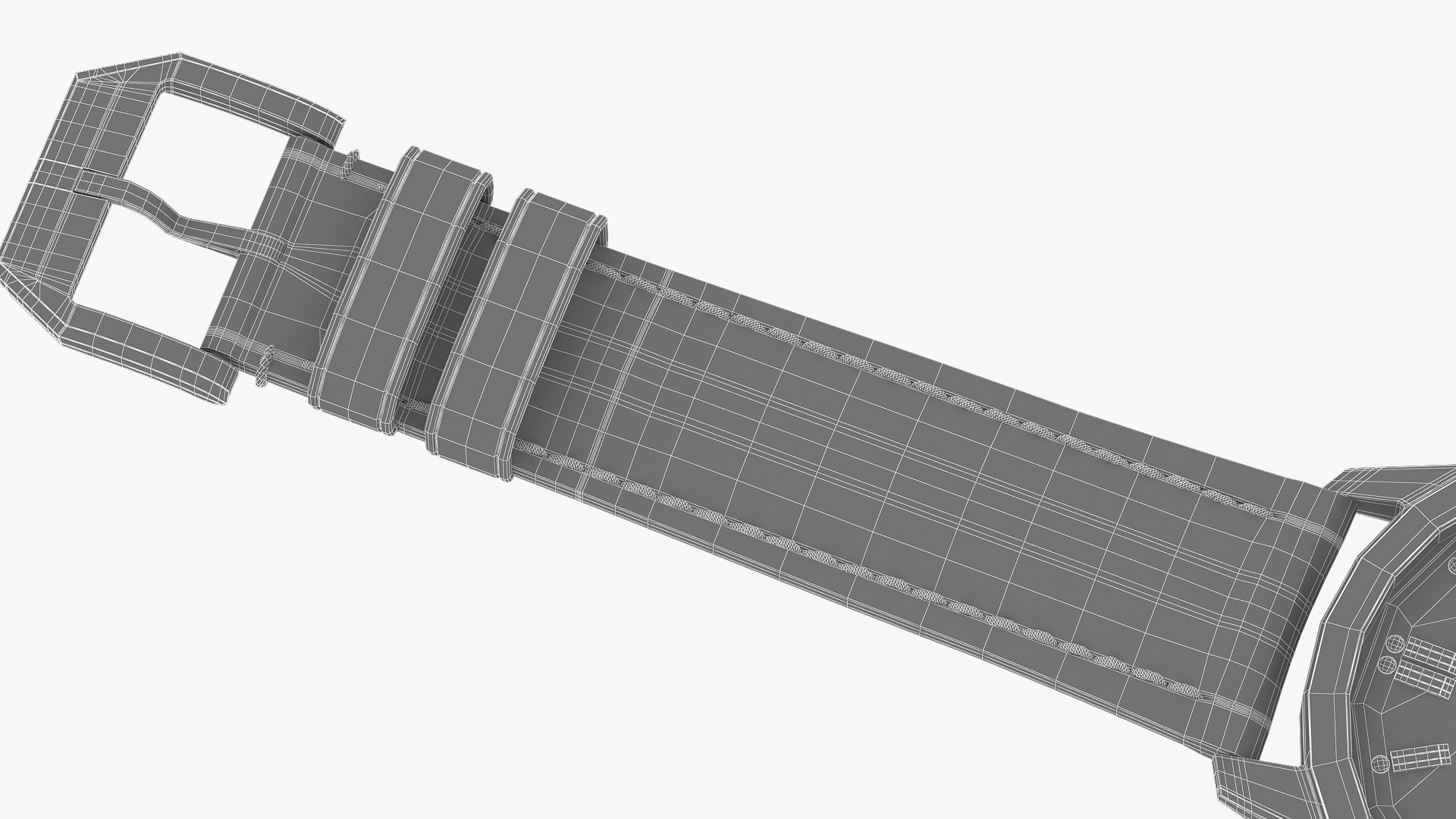 Automatic Watch Open leather Bracelet 3D model - TurboSquid 1863702