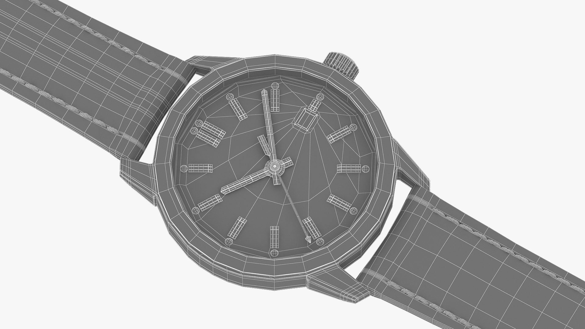 Automatic Watch Open leather Bracelet 3D model - TurboSquid 1863702