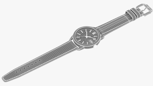 Automatic Watch Open leather Bracelet 3D model - TurboSquid 1863702