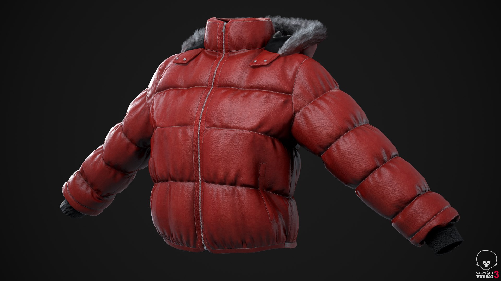 Red Winter Jacket 3D Model - TurboSquid 1787697