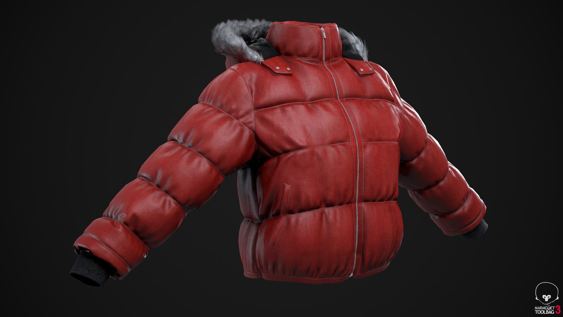 Red Winter Jacket 3D Model - TurboSquid 1787697