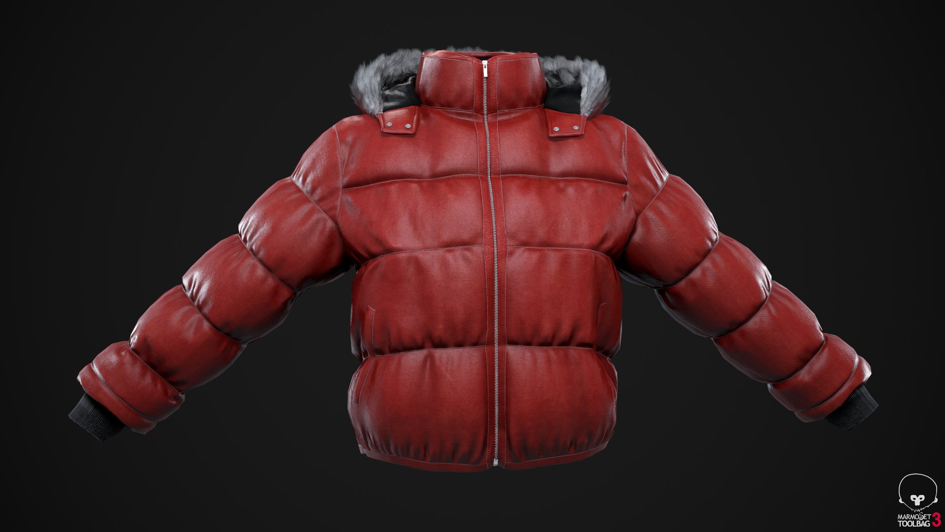 Red Winter Jacket 3D Model - TurboSquid 1787697