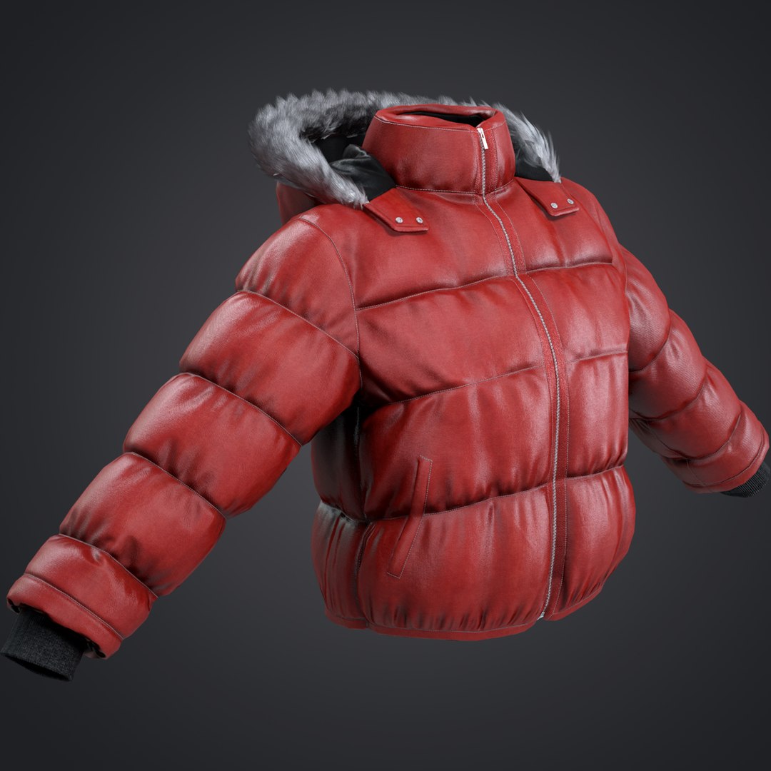 Red winter jacket 3D model - TurboSquid 1787697