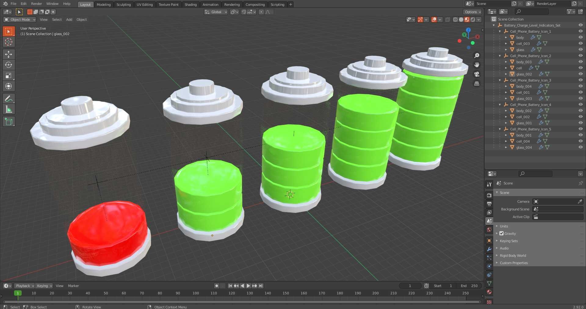 Battery Charge Level Indicators Set Model - TurboSquid 2250512