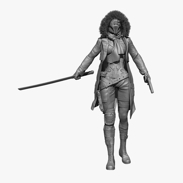 woman cyborg zbrush 3d obj