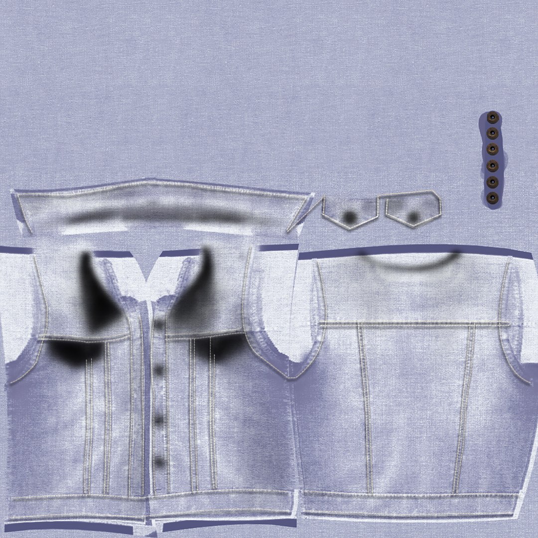 3D model Ladies Denim Vest - TurboSquid 1757913