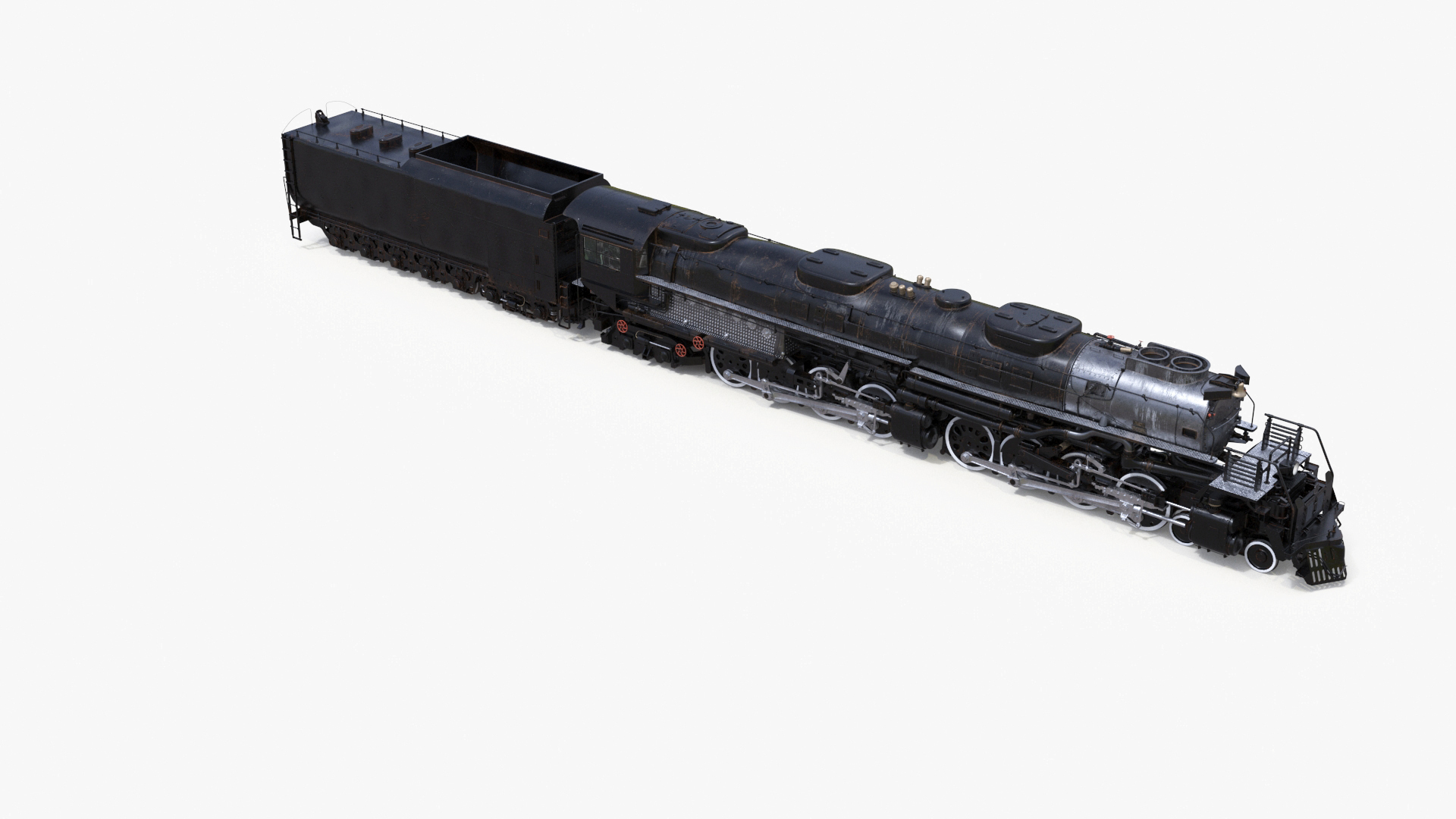 Vintage Locomotive With Trailed Tender Rigged For Cinema 4D 3D ...