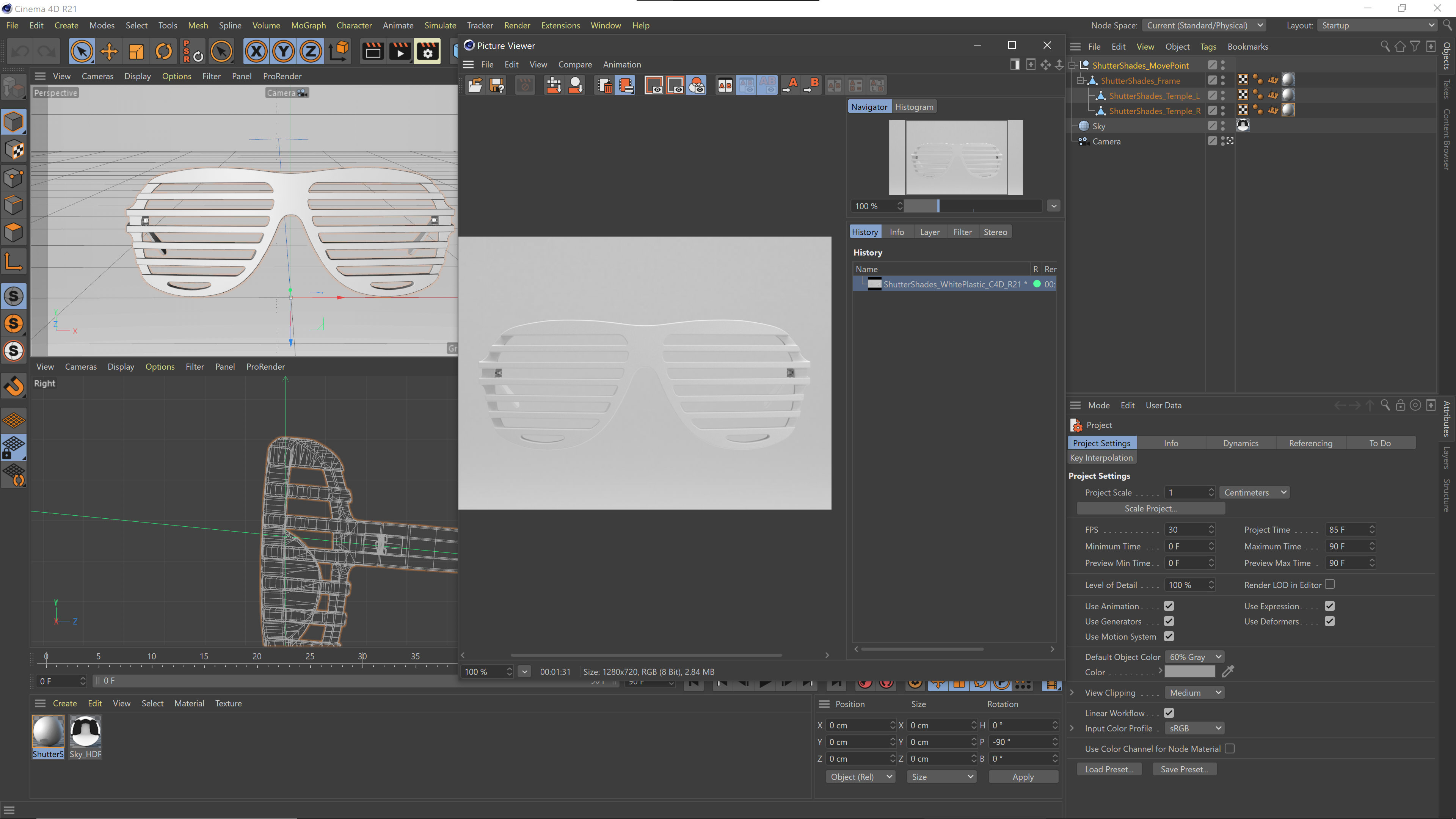 3D White Shutter Shades Sunglasses - Game Asset model - TurboSquid 1778093