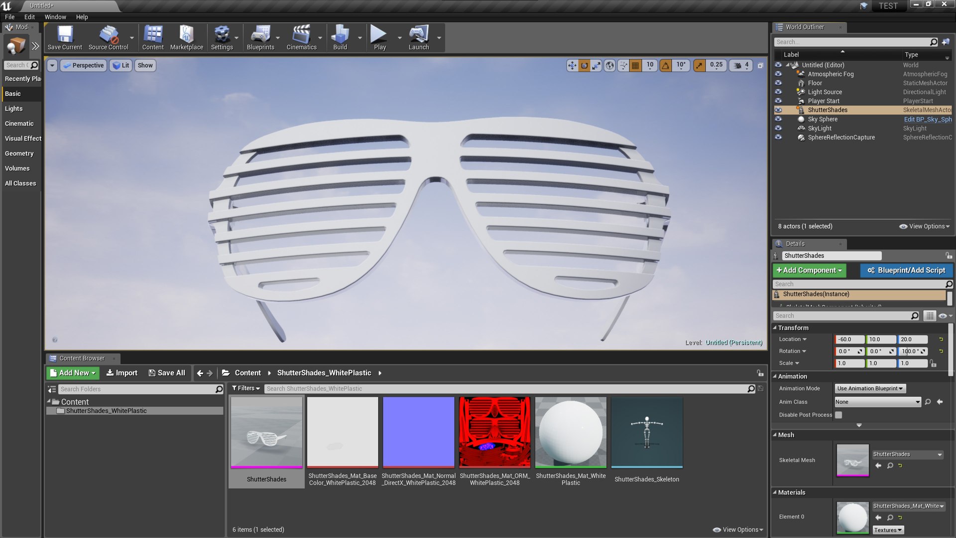 3D White Shutter Shades Sunglasses - Game Asset model - TurboSquid 1778093