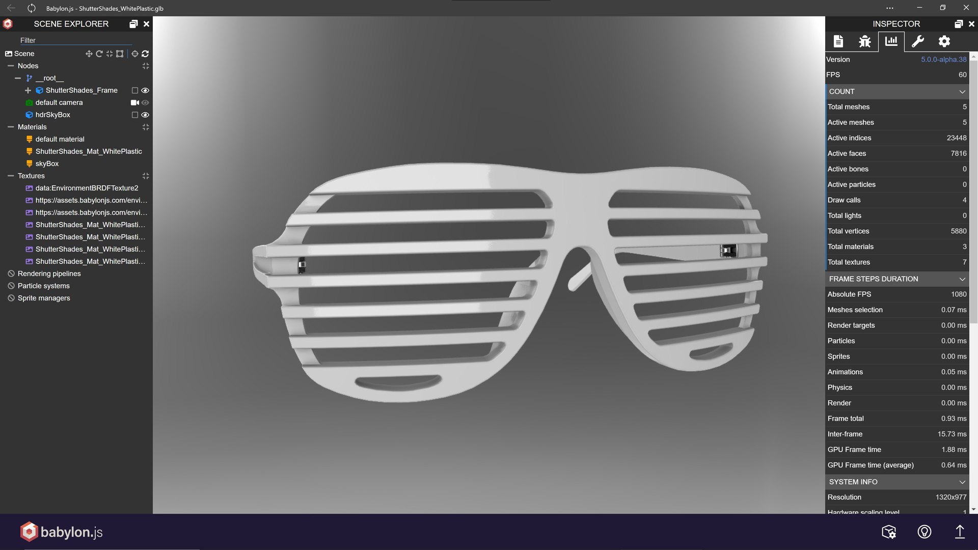 3D White Shutter Shades Sunglasses - Game Asset model - TurboSquid 1778093