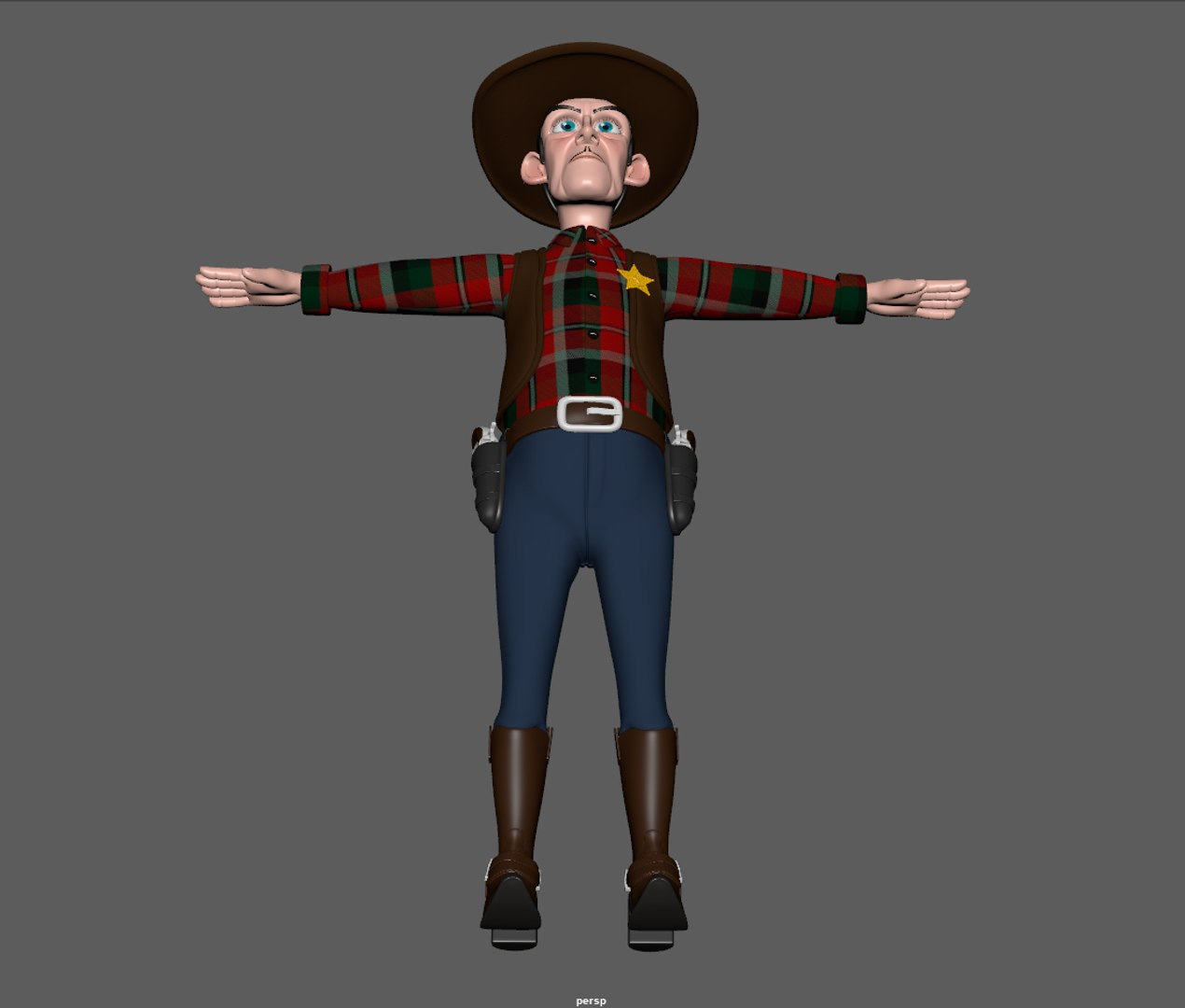 Cowboy cartoon character 3D model - TurboSquid 1442724