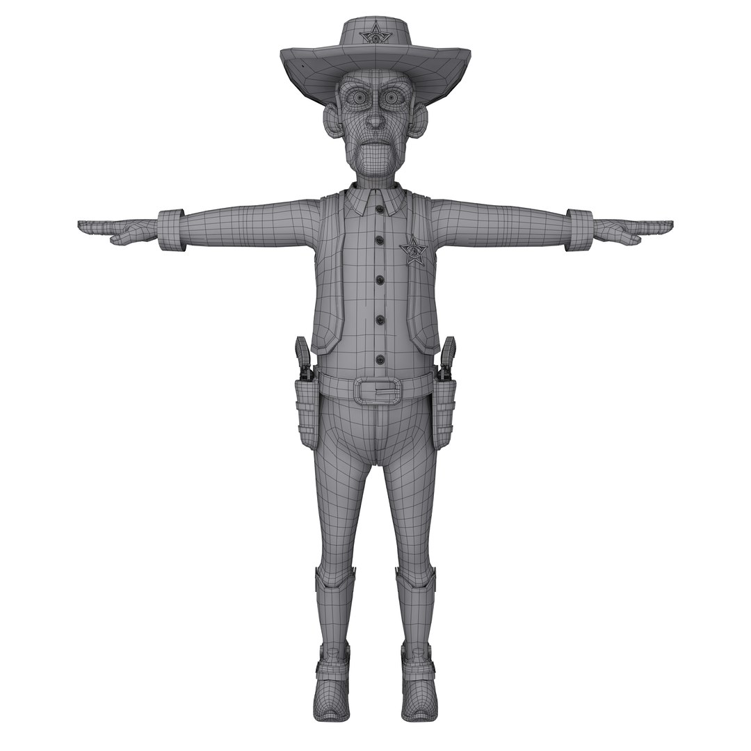 Cowboy cartoon character 3D model - TurboSquid 1442724