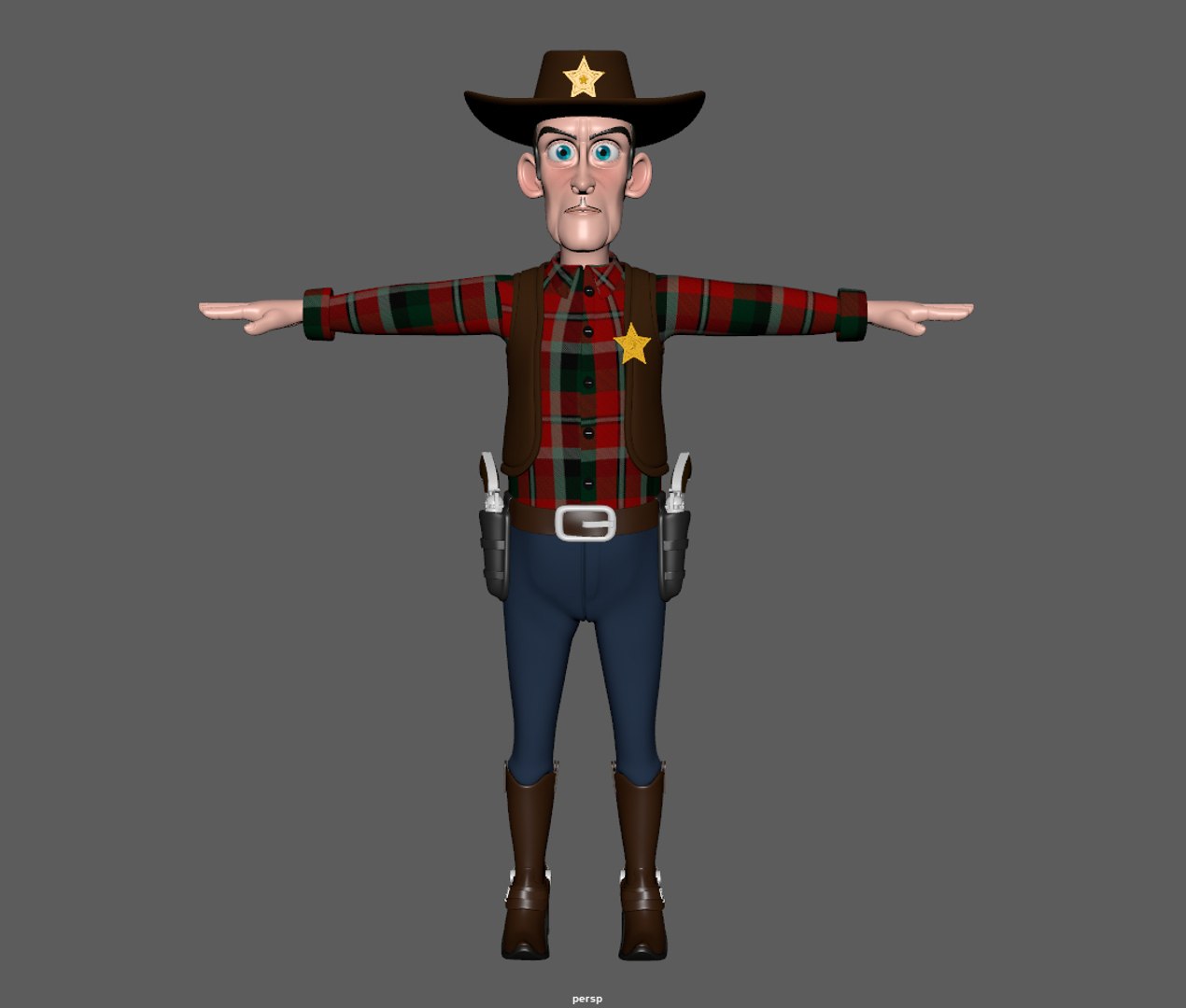 Cowboy cartoon character 3D model - TurboSquid 1442724