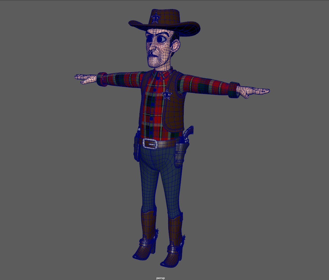 Cowboy cartoon character 3D model - TurboSquid 1442724