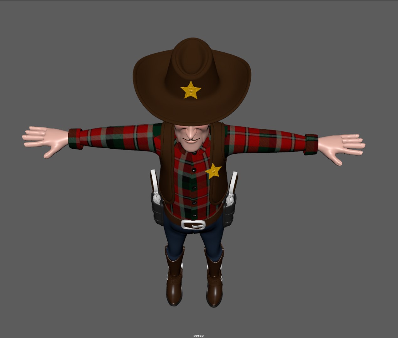 Cowboy cartoon character 3D model - TurboSquid 1442724