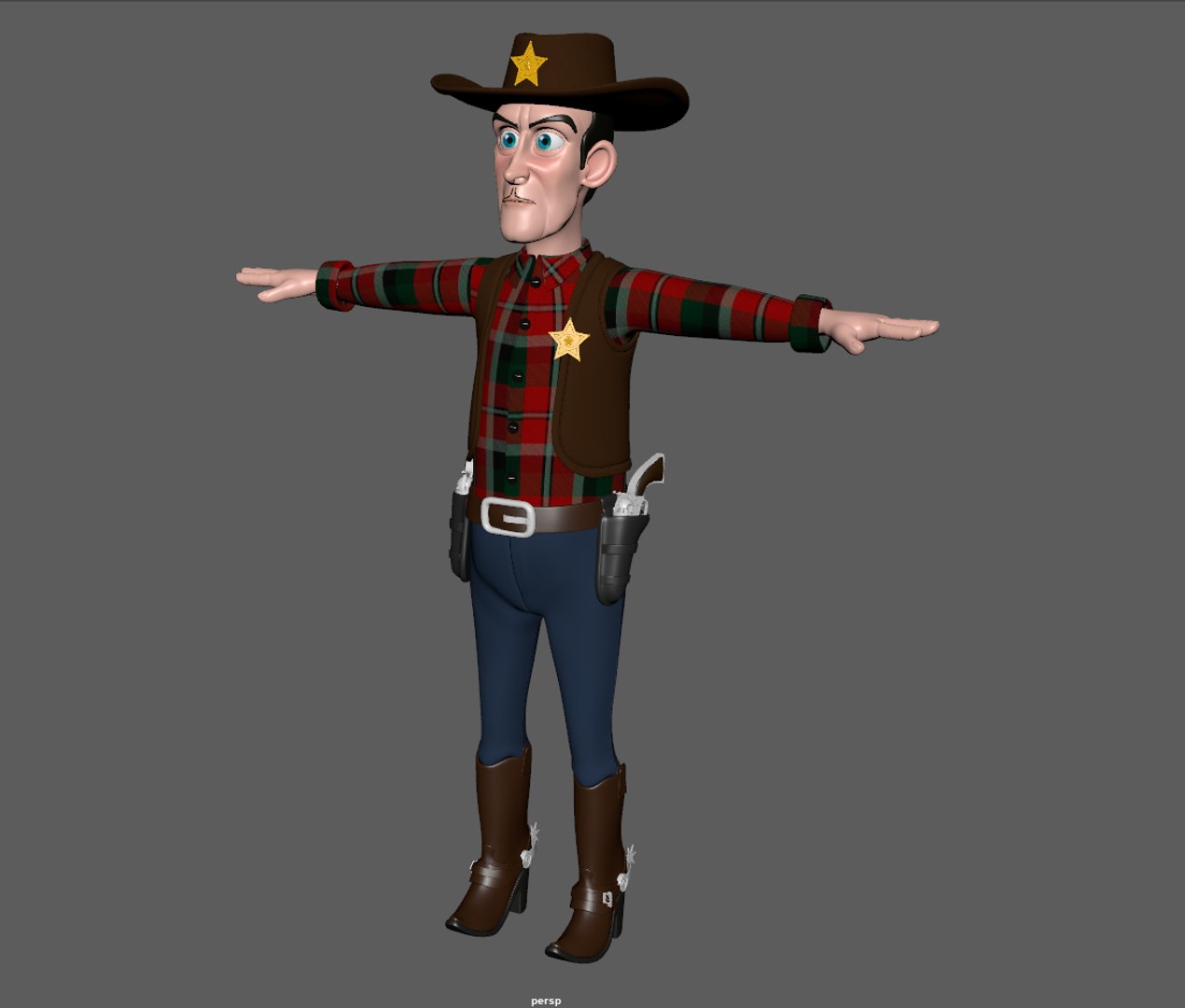 Cowboy cartoon character 3D model - TurboSquid 1442724