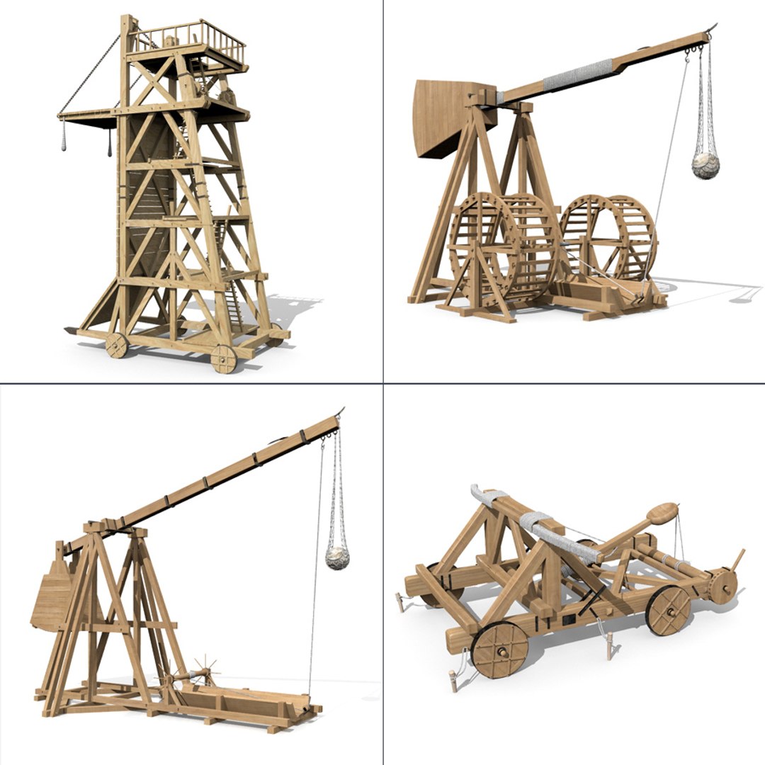 Set Siegeweapons Trebuchet Siege Model - TurboSquid 1394078
