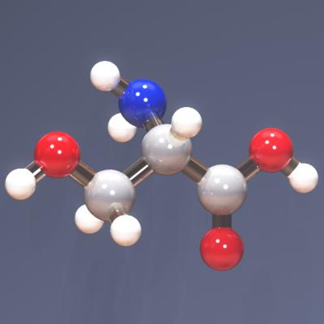 Molecule Serine 3d Model