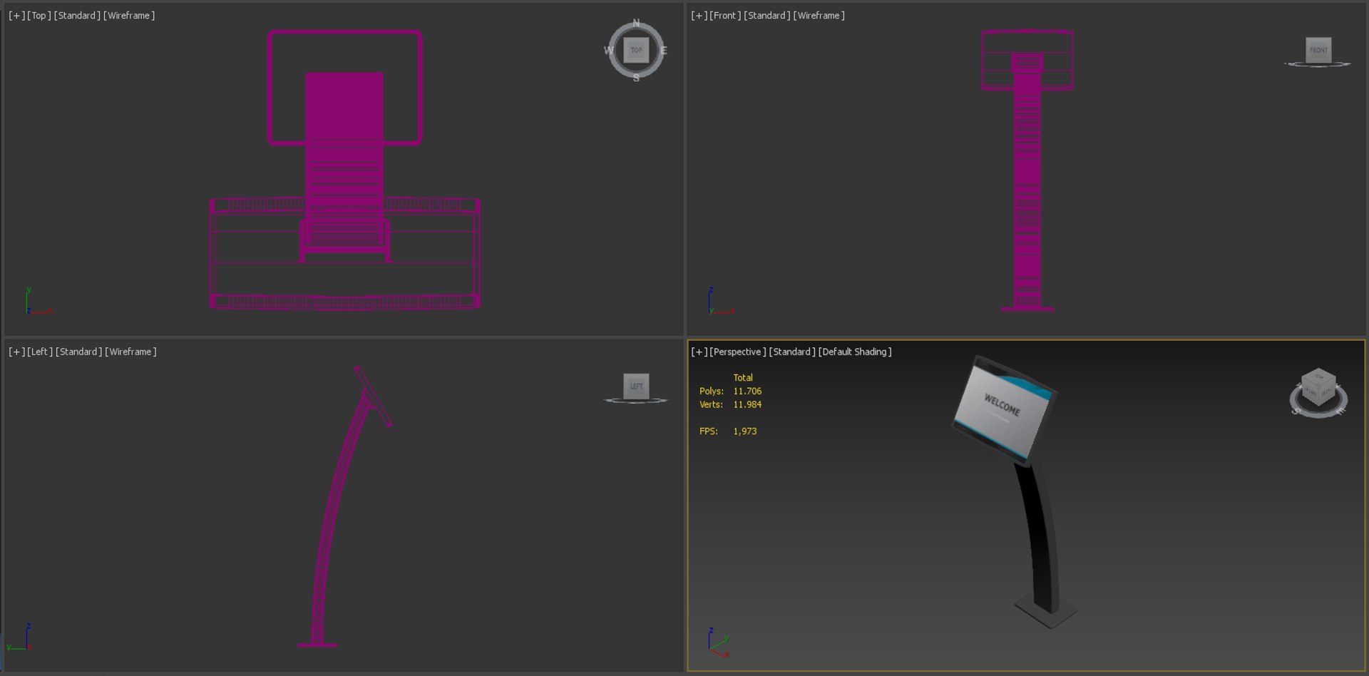 3D Sleek Kiosk Model - TurboSquid 2164320