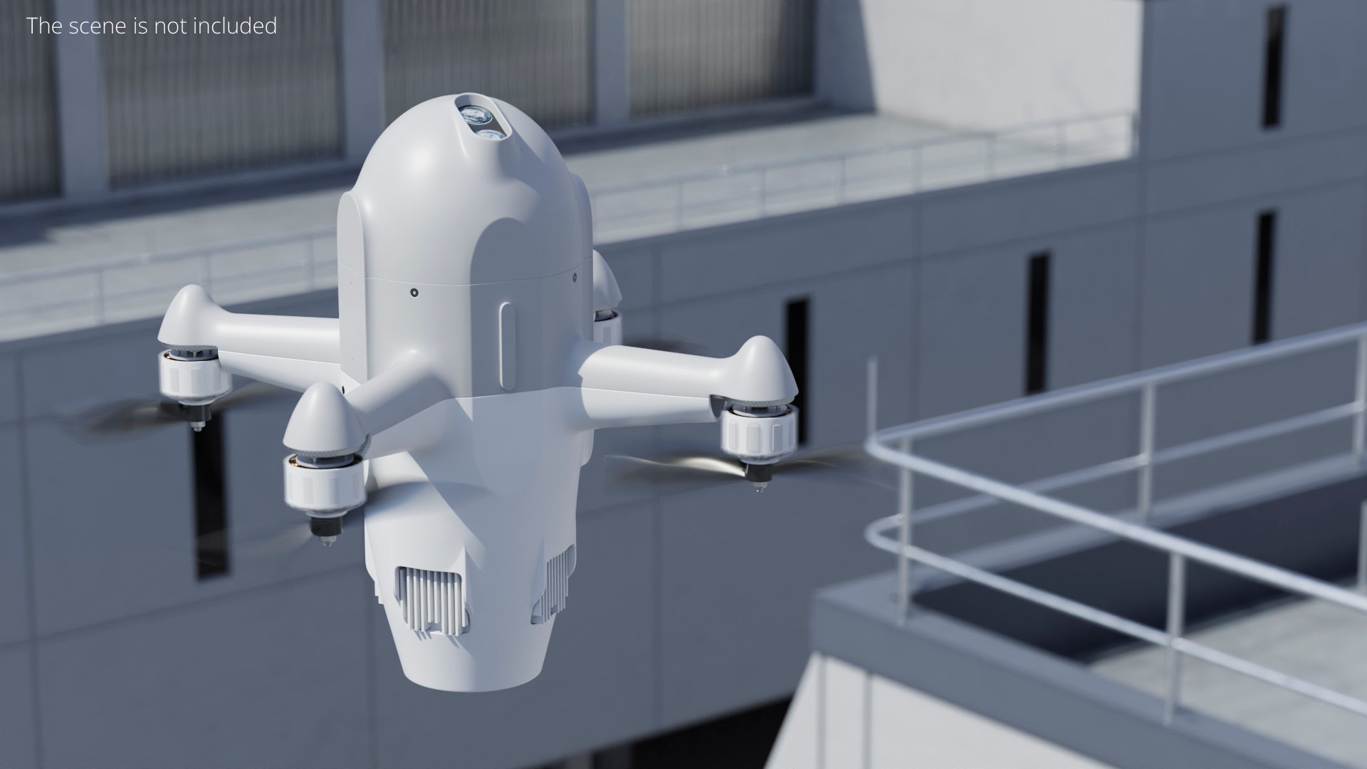 3D Quadrotor Tactical Drone For Air Defense White Rigged For Maya ...