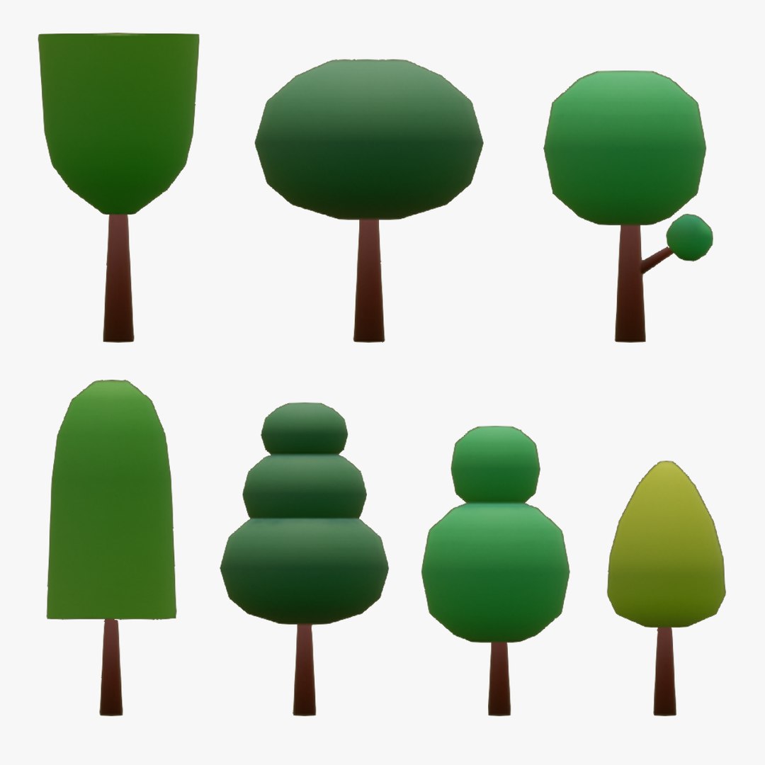 PACK OF CARTOON TREES 3D Model - TurboSquid 2147811