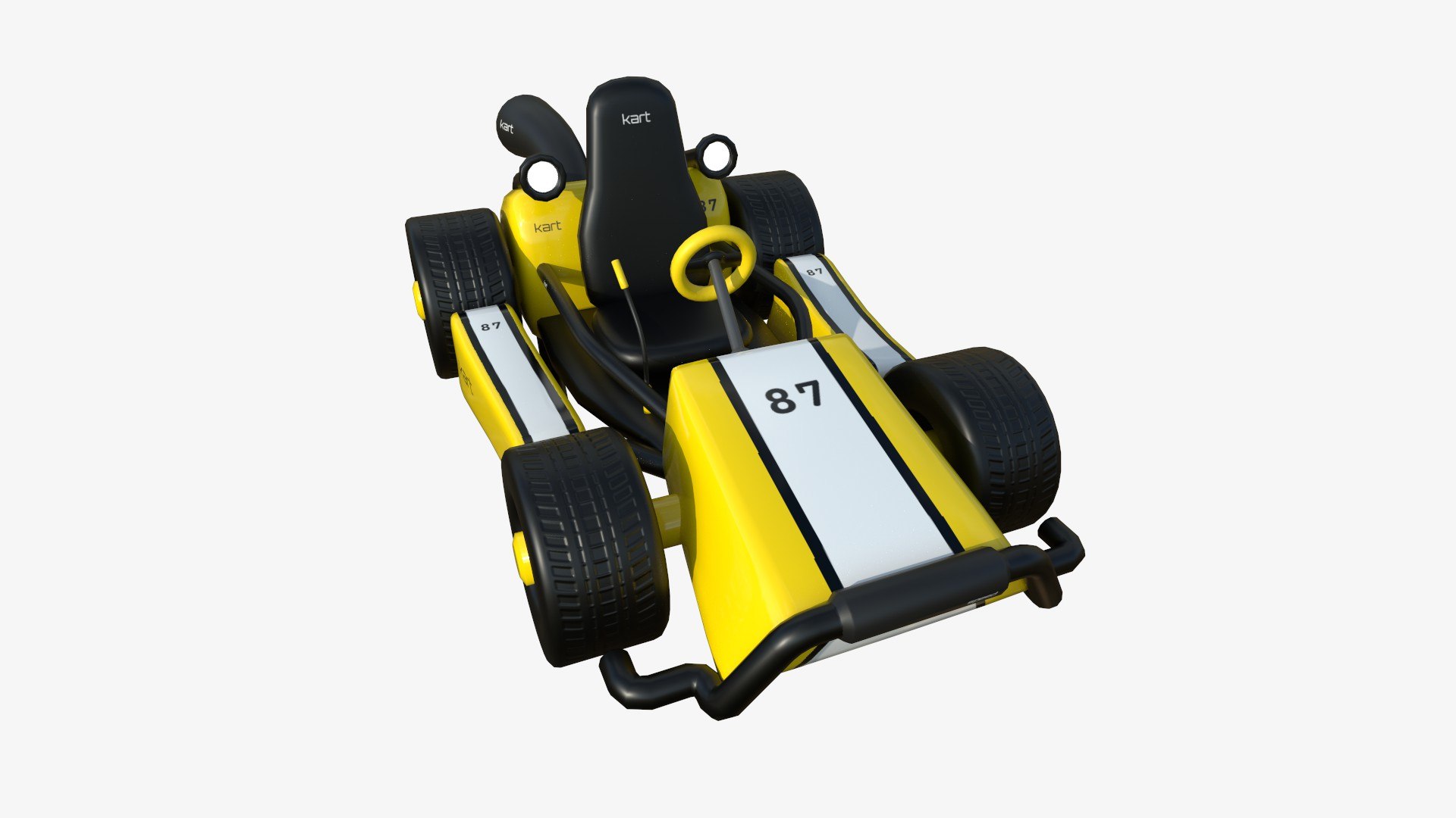 Cartoon Kart I06 Yellow - Vehicle Racing Design 3D - TurboSquid 2038107