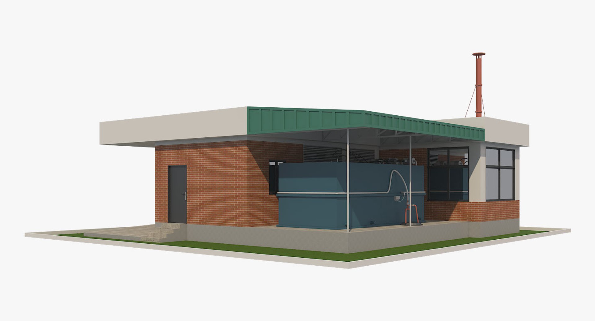 Free Waste Recycling Building 3D Model - TurboSquid 1418536