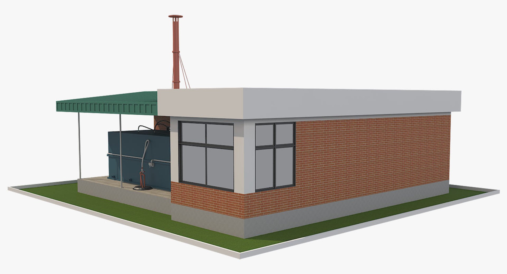 Free Waste Recycling Building 3D Model - TurboSquid 1418536