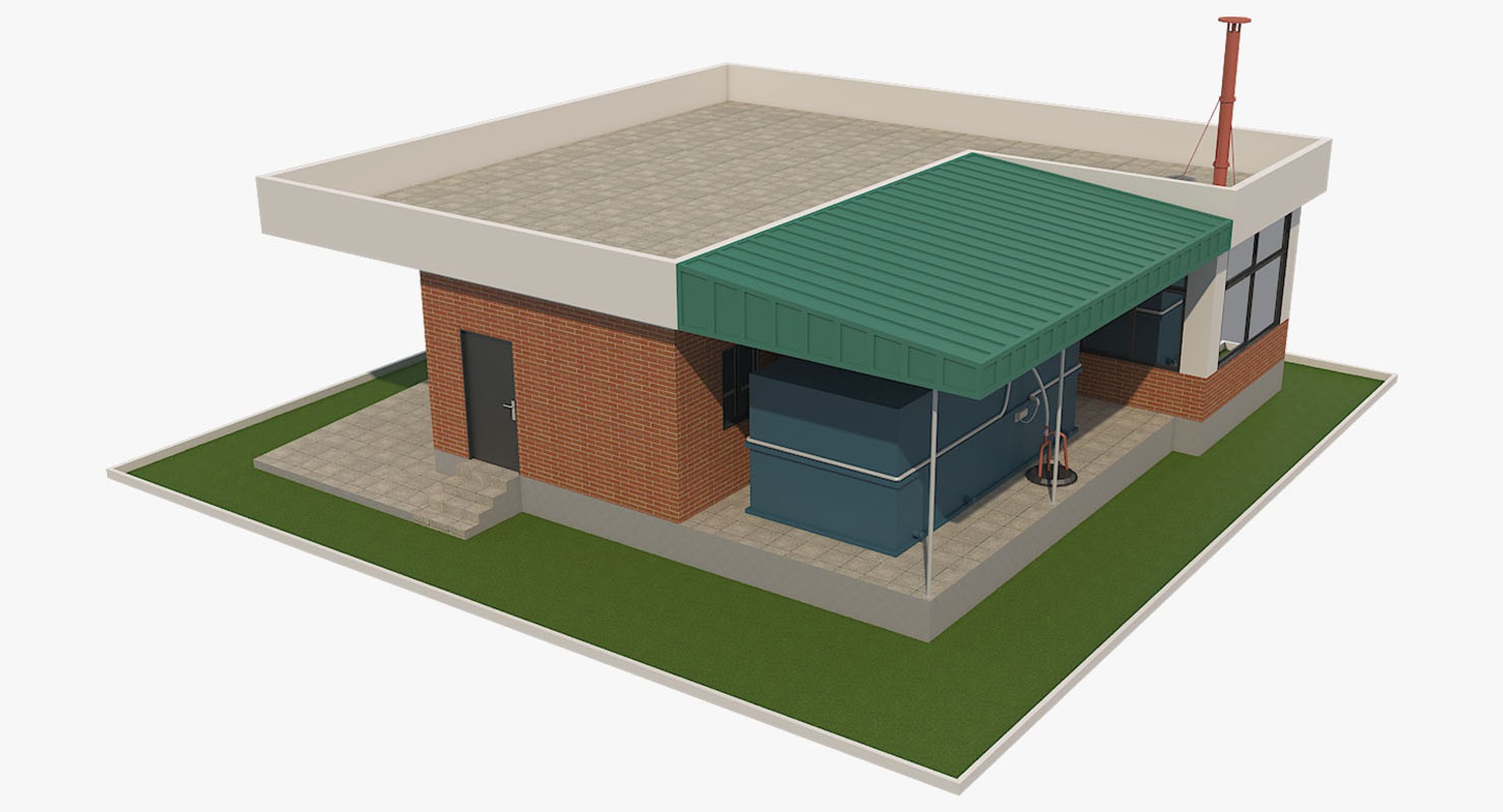 Free Waste Recycling Building 3D Model - TurboSquid 1418536